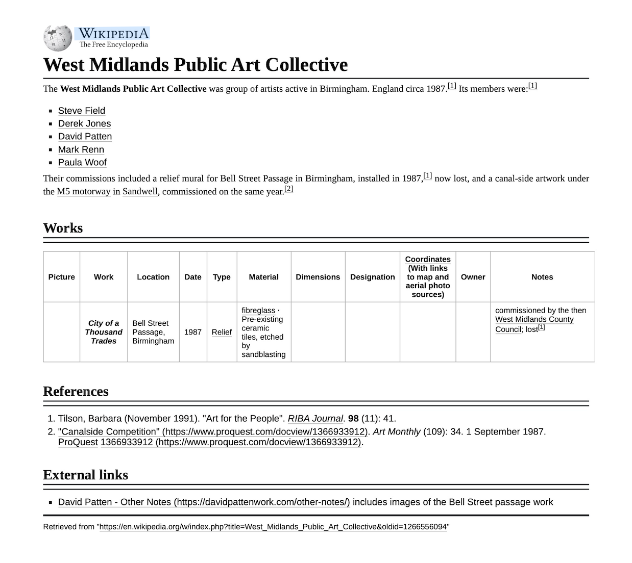 45. West Midlands Public Art Collective | David Patten